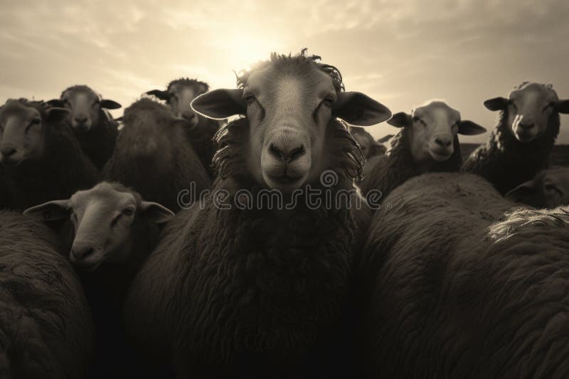 A Group of Sheep Standing Closely Together. Suitable for Illustrating ...