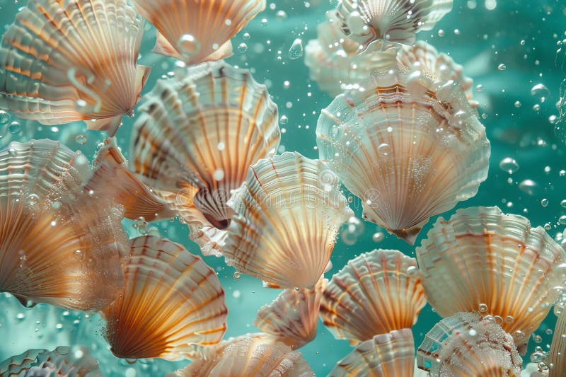A Group of Shells are Floating in the Water Stock Image - Image of ...