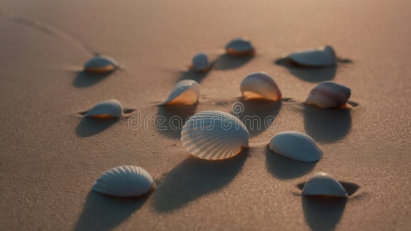A Group of Shells are Scattered on the Sand in a Pattern, AI Stock ...