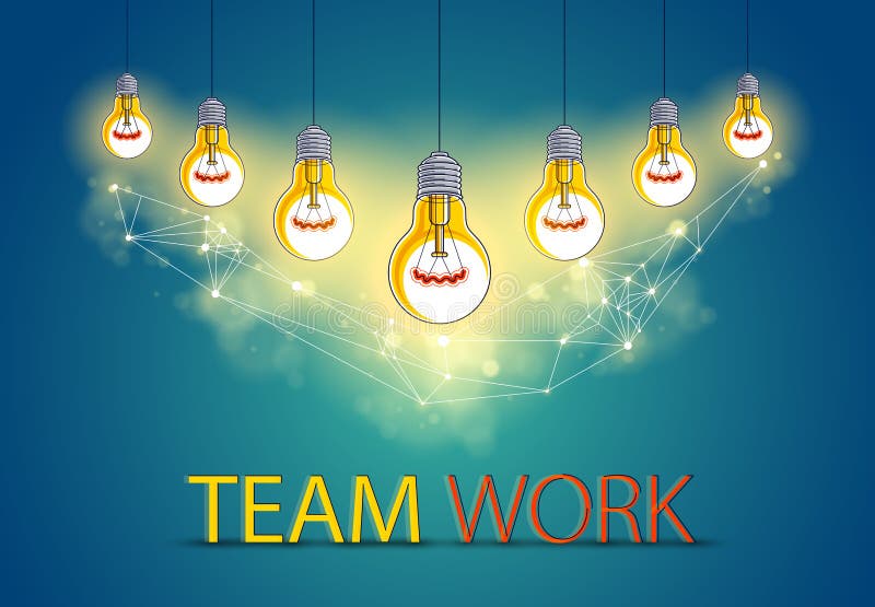 Group of Shining Light Bulbs Represents Idea of Creative People ...