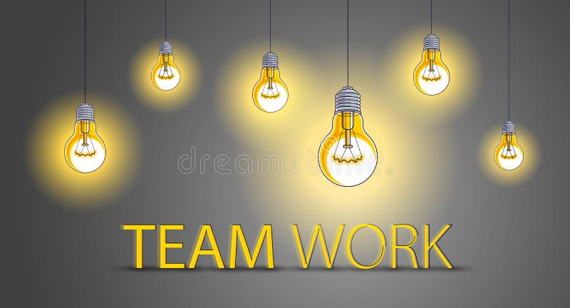 Group of Shining Light Bulbs Represents Idea of Creative People ...