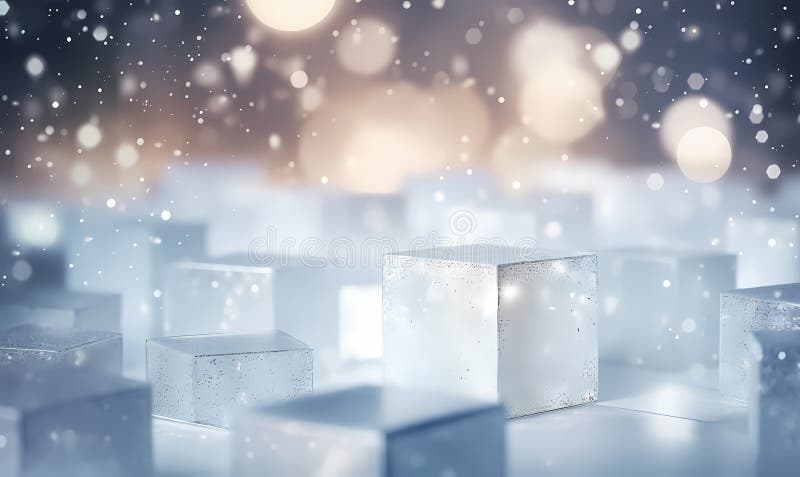 A Group of Shiny Cubes, Random Shifted White Cube Boxes Block ...