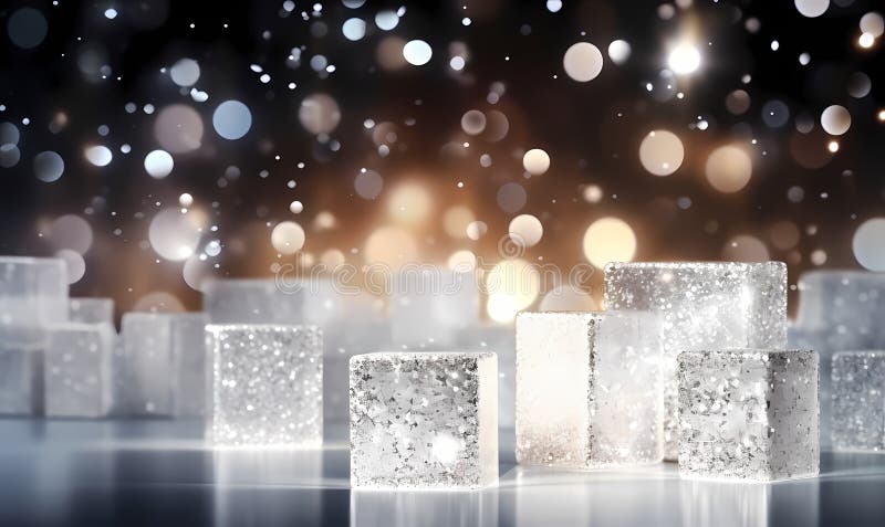 A Group of Shiny Cubes, Random Shifted White Cube Boxes Block ...