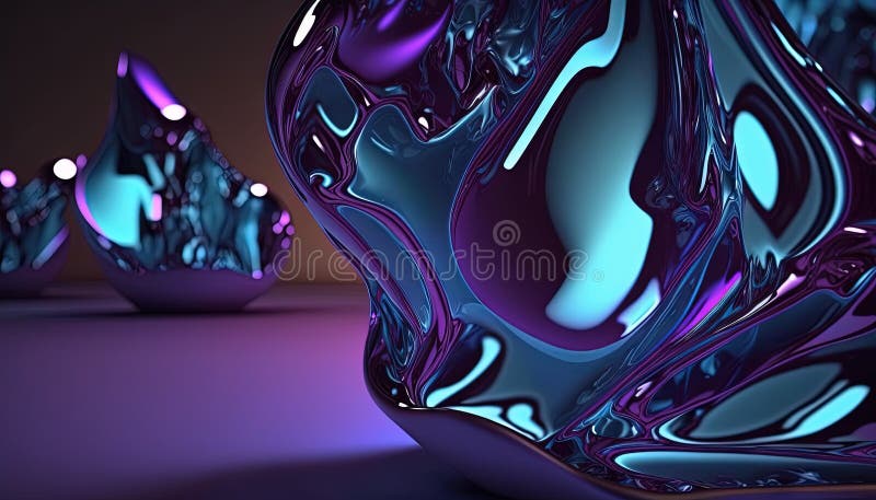 A Group of Shiny Objects Sitting on Top of a Table. Generative Ai Stock ...