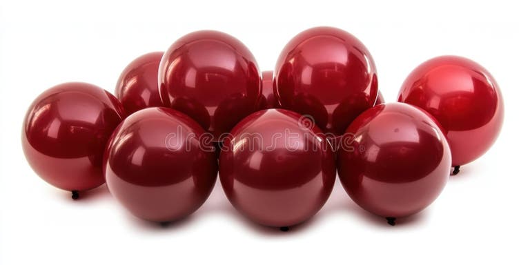 Group of Shiny Red Rubber Balls Arranged in Cluster Stock Illustration ...