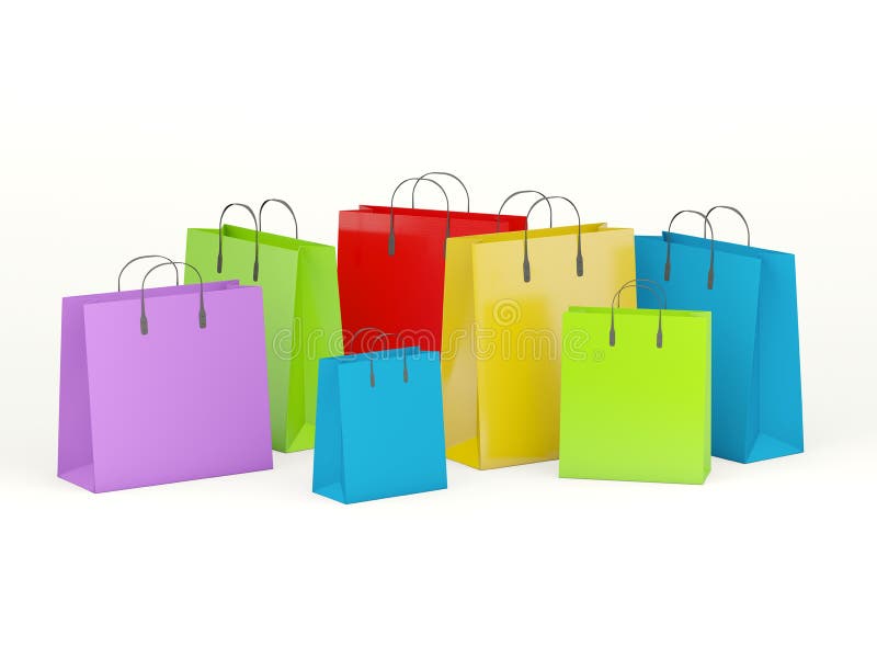Group of shopping bags stock illustration. Illustration of white - 27544833
