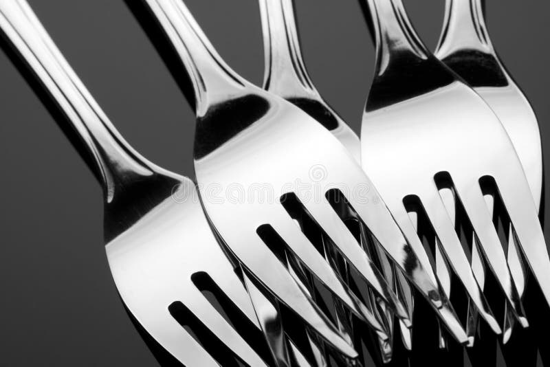 Group of silver forks stock photo. Image of black, steel - 24673220
