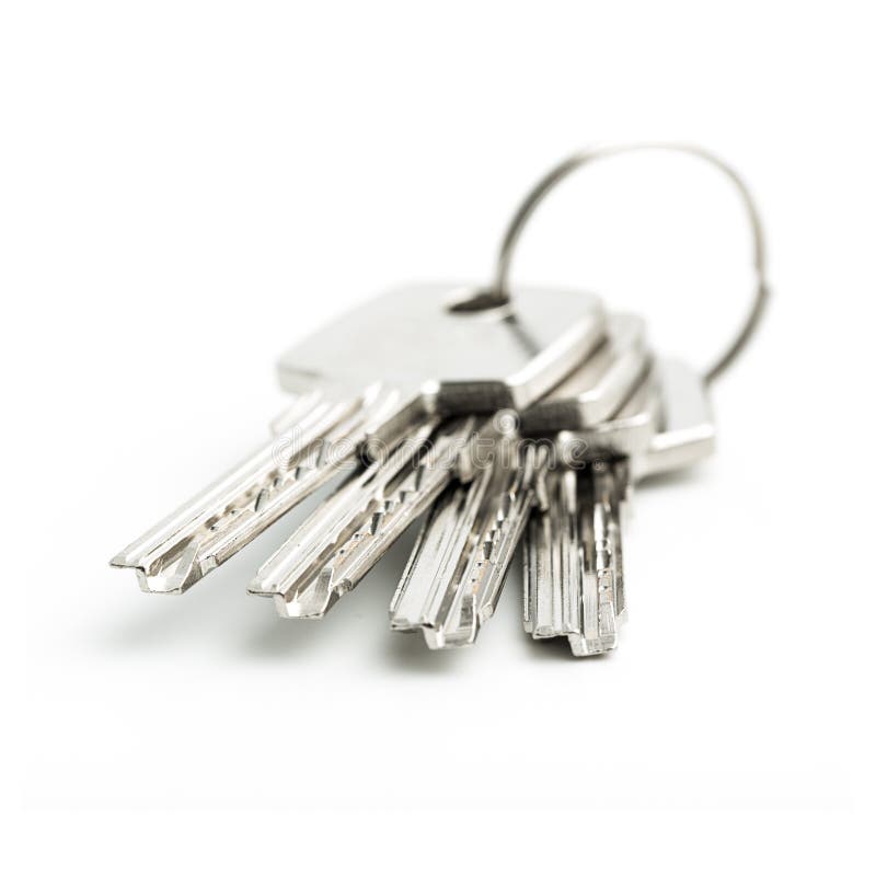 Group of Silver Keys Isolated on White Background Stock Image - Image ...