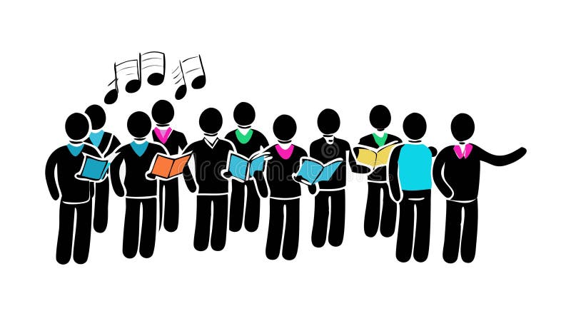 Group Singing or Choir, Musical Harmony and Community, Vector Design ...