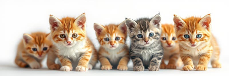 Six Playful Kittens Exploring a Bright and Airy Space during Daylight ...