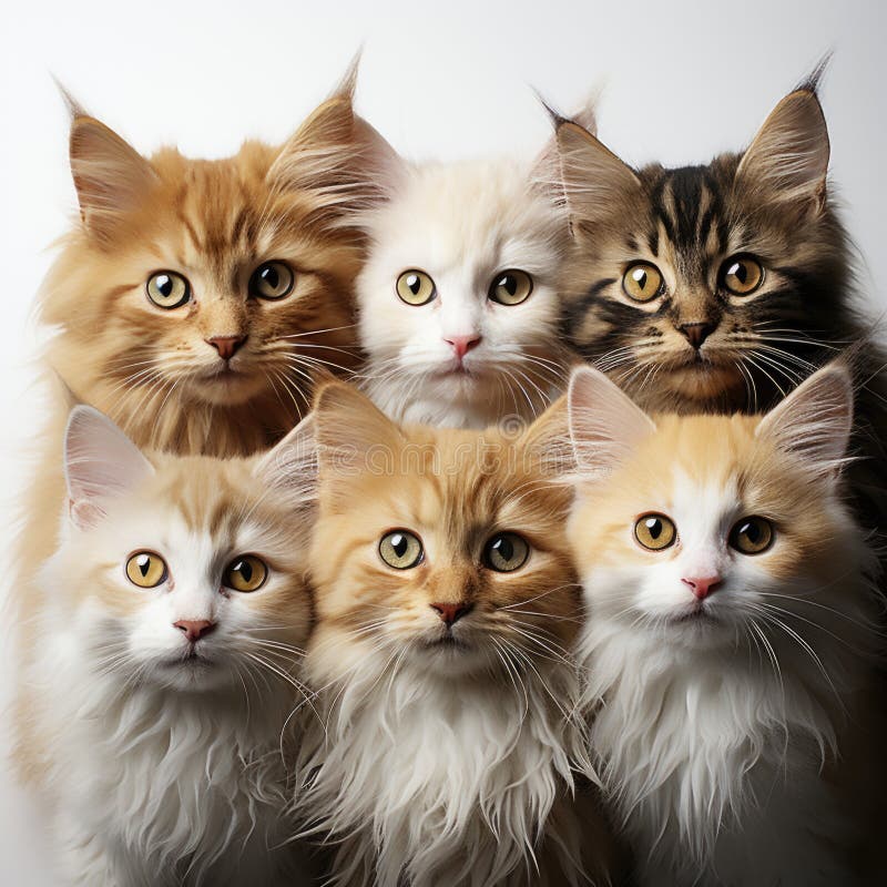 A Group of Cats Sitting Together in a Circle. Generative AI Image ...