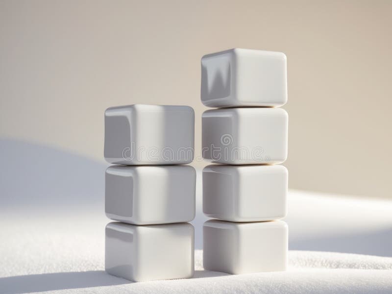 Group Six Cubes Stacked Top Each Other are a Series of Floating Stock ...