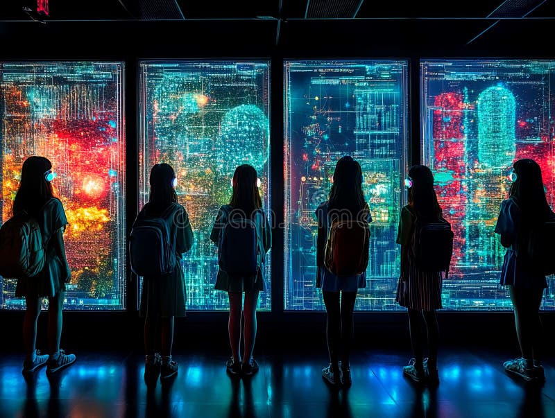 A Group of Six Students, Likely on a Field Trip or Educational Visit ...