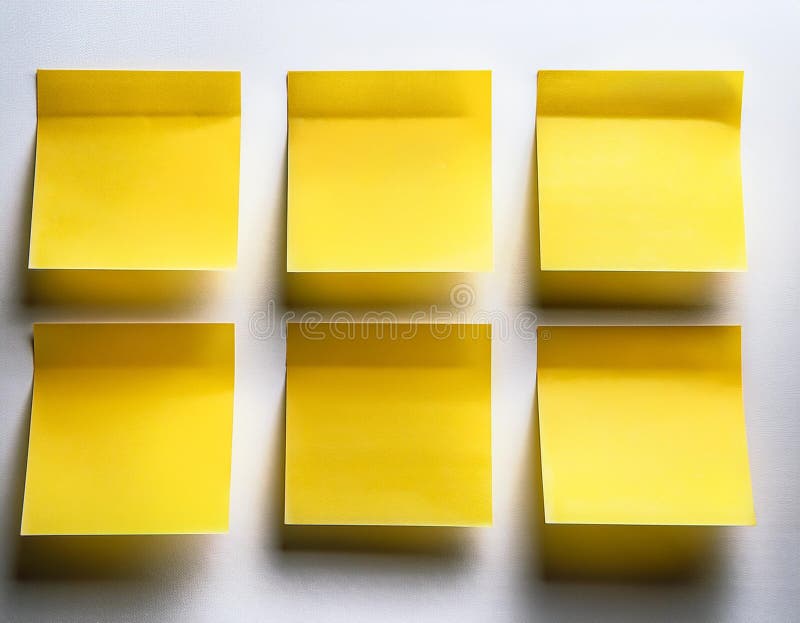 Set of Six Yellow Stickers on White Wall Stock Illustration ...