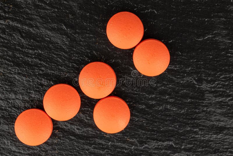 Orange Pharmacy Tablet Isolated on White Stock Photo - Image of health ...