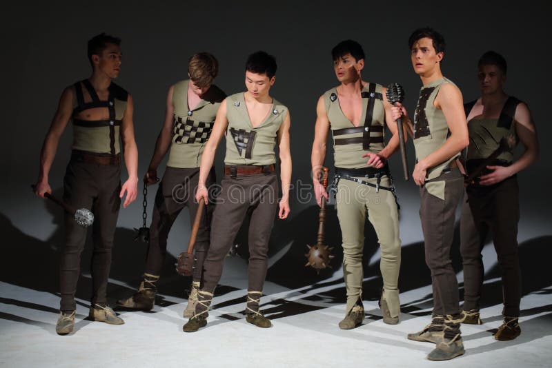 A Group of Six Young People with Stock Image - Image of group, full ...