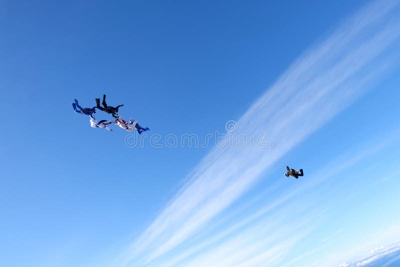 Amazing Skydiving in Brazil Beach Stock Photo - Image of courage, blue ...