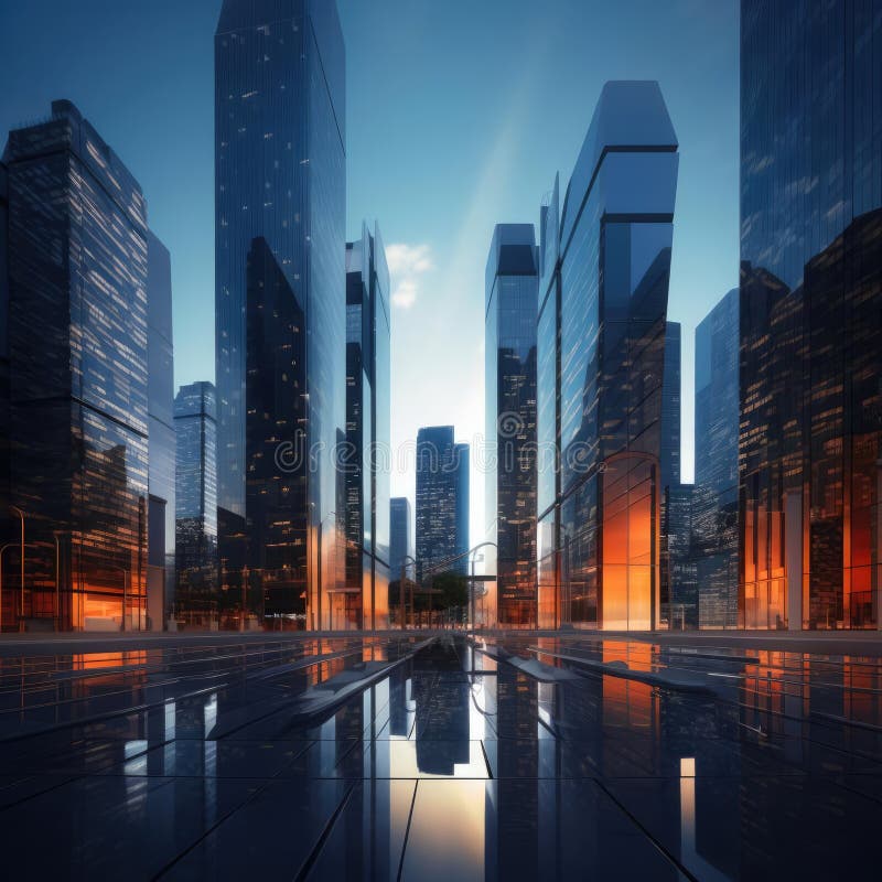 A Group of Skyscrapers of the Future Stock Image - Image of success ...