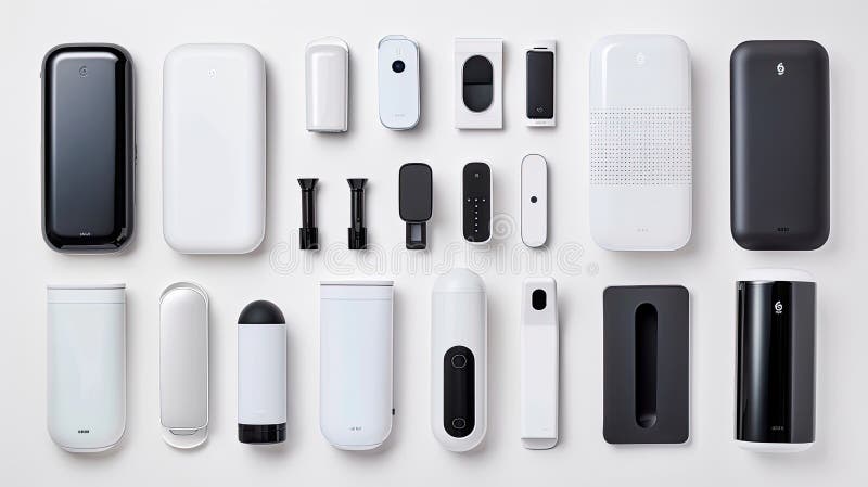 A Group of Sleek, Modern Electronic Devices, Primarily White, are ...