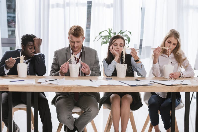 Group of Sleepy Zombie Like Businesspeople Eating Noodles Stock Image ... Group of Sleepy Zombie Like Businesspeople Eating Noodles Stock Image ...