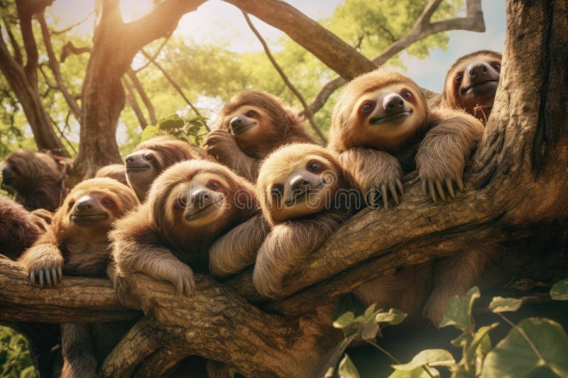 Hanging Sloths Stock Illustrations – 592 Hanging Sloths Stock ...