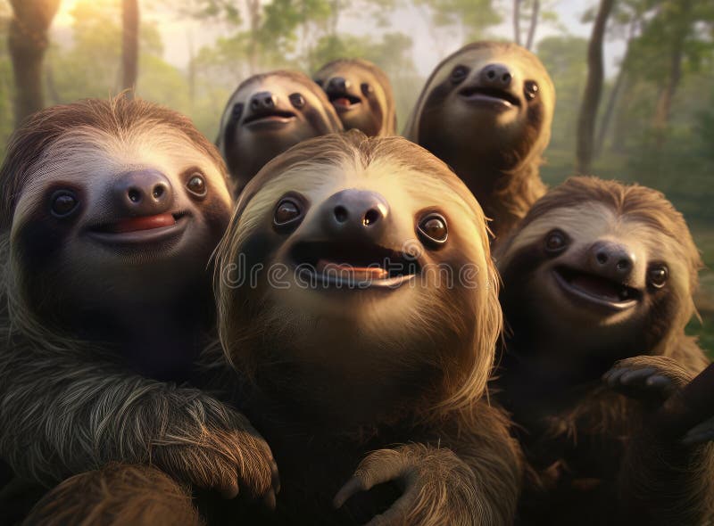 A group of sloths stock photo. Image of lazy, slow, panda - 289752906