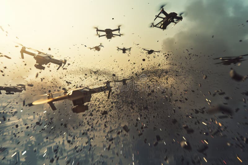 A Group of Small Airplanes Flying Together in a Formation, Suitable for ...