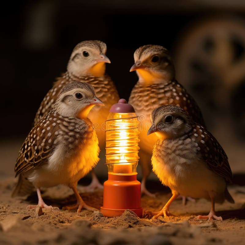 Group of Small Birds Standing Next To a Light Source. Suitable for ...
