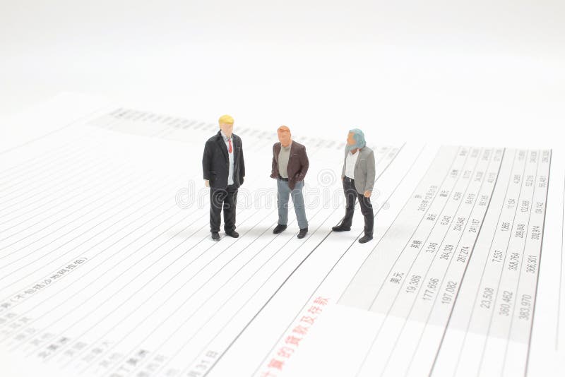 Group of the Small Business Figure on the Report Data Stock Image ...