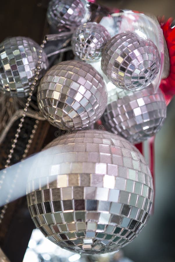 A Group of Small Decorative Mirror Balls Stock Photo - Image of vintage ...