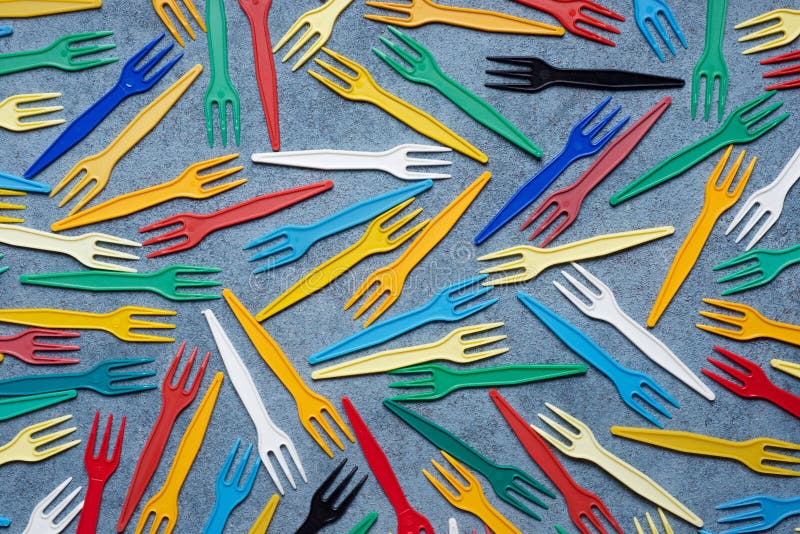 Group of Small Disposable Plastic Forks Stock Image - Image of damage ...