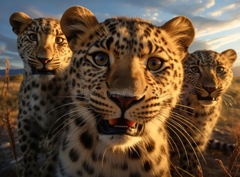A group of small leopards stock image. Image of insect - 289768043