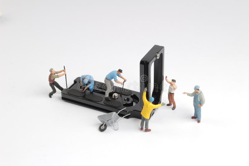 The Group of Min Figure Repairing the Tool Stock Image - Image of work ...