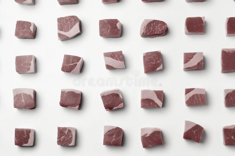 A Group of Small Pieces of Meat on a White Surface. AI Generative Image ...