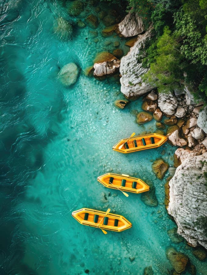 Yellow boats on calm lake stock image. Image of peaceful - 376888955
