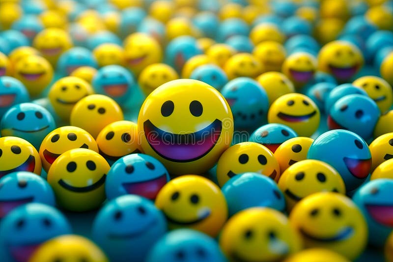 Group of Smiley Face Balls with Different Colors and Sizes of Balls in ...