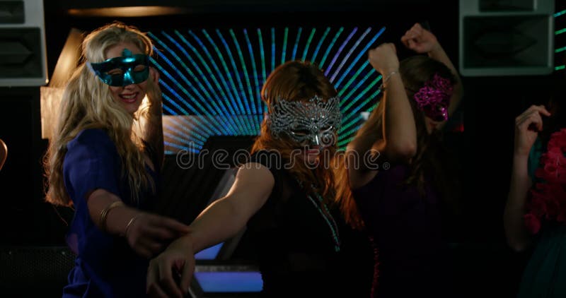 Group of Smiling Friends Dancing on Dance Floor Stock Footage - Video ...