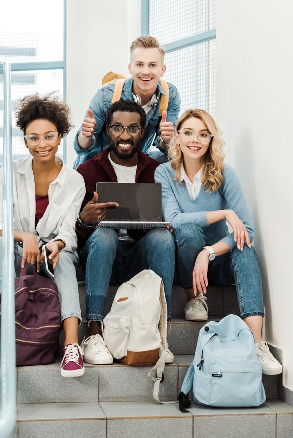 Multicultural Students on University Campus Stock Image - Image of ...
