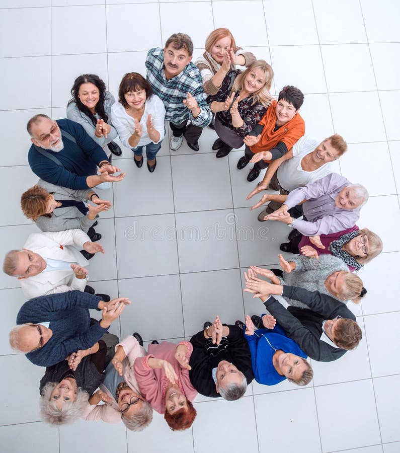 Group of Smiling Older People Pointing at You. Stock Image - Image of ...