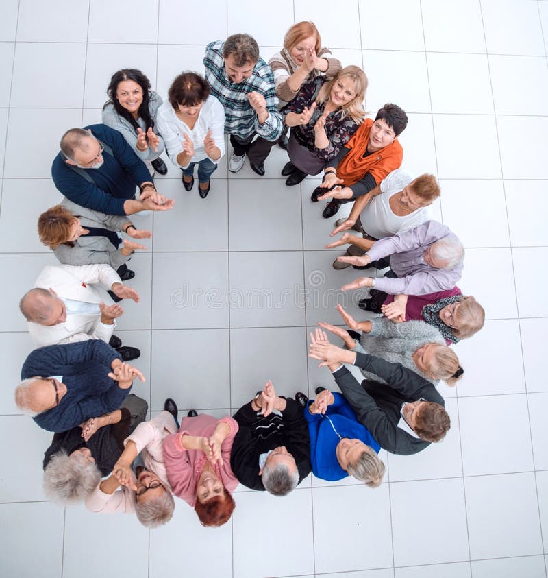 Group of Smiling Older People Pointing at You. Stock Image - Image of ...