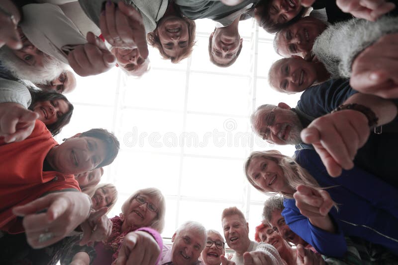 Group of Smiling People Pointing at the Camera Stock Photo - Image of ...
