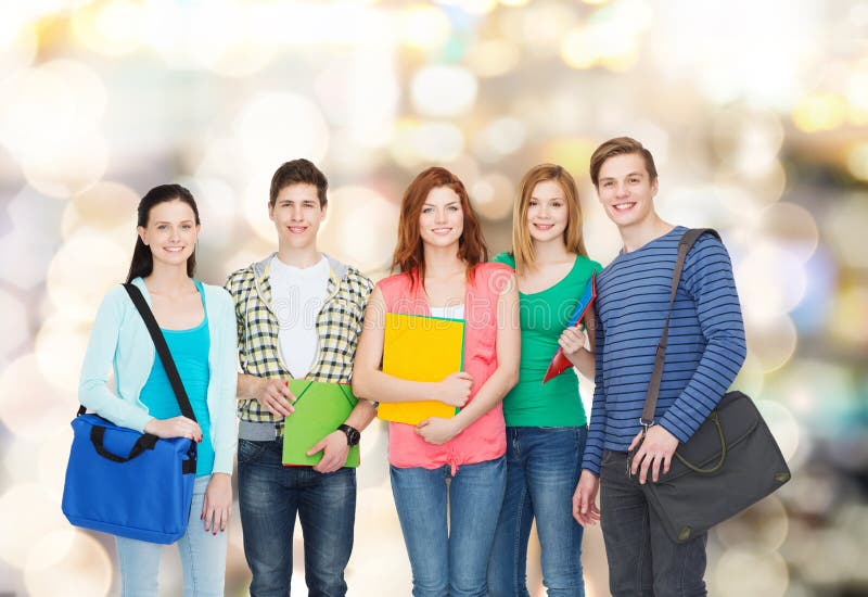 Group of Smiling Students Standing Stock Image - Image of laughing ...