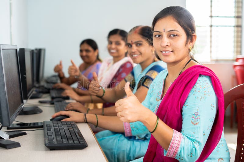 Group of Smiling Women Showing Thumbs Up by Looking Camera during ...