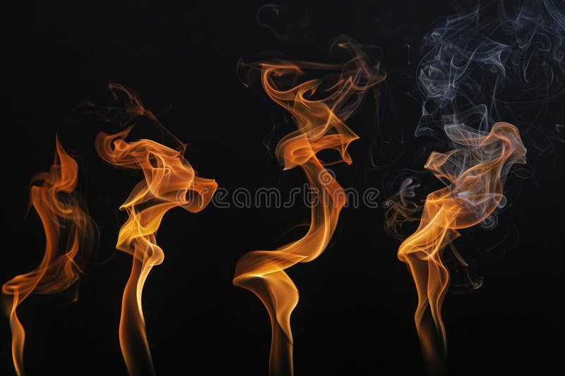 A Group of Smoke Sticks Rising into the Air from Multiple Sources Stock ...