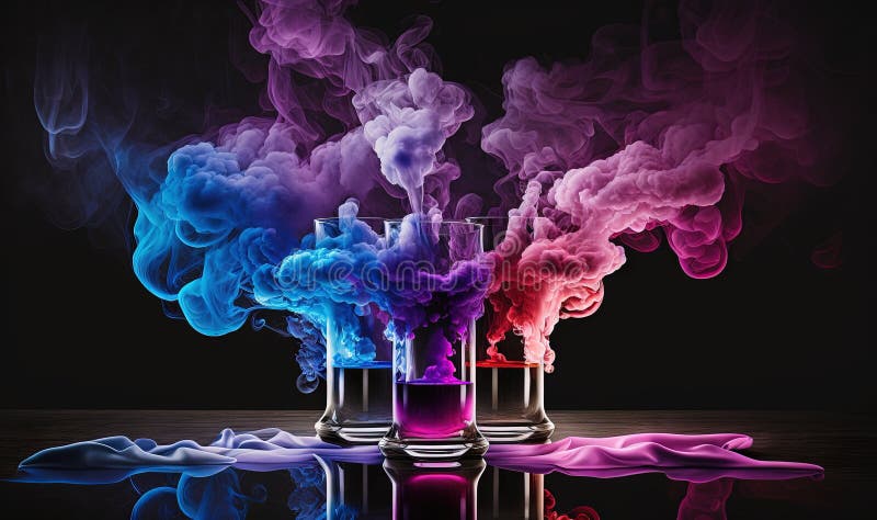 A Group of Smokes in a Glass Filled with Liquid Stock Illustration ...