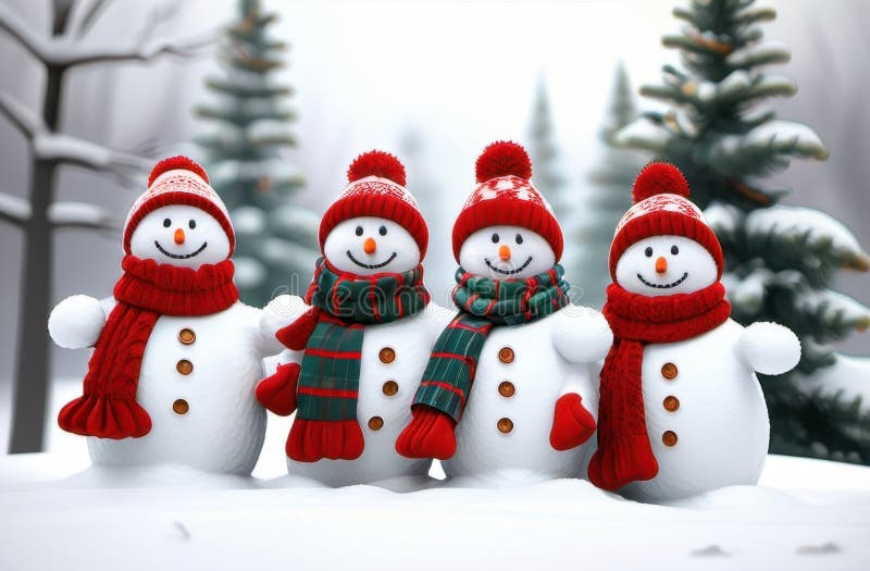 A Group of Snowman at 17-11-2024 Stock Image - Image of cheerful ...
