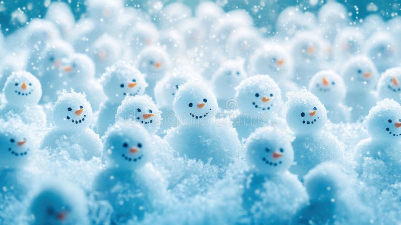 A Group of Snowmen are Standing in a Large Crowd, AI Stock Image ...