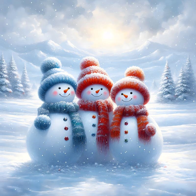 Group Snowmen Stock Illustrations – 406 Group Snowmen Stock ...