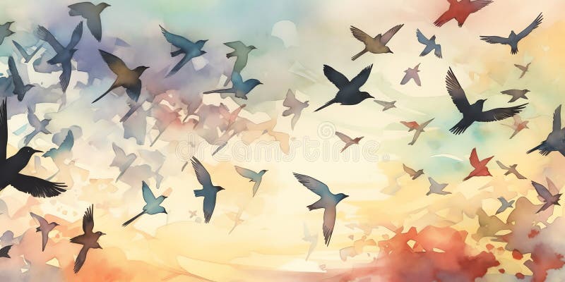 A group of soaring birds stock illustration. Illustration of natural - 277309441
