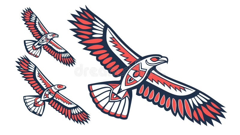 Group of Soaring Eagles Vector Set, Vector Design Generative AI Stock Vector - Illustration of ...